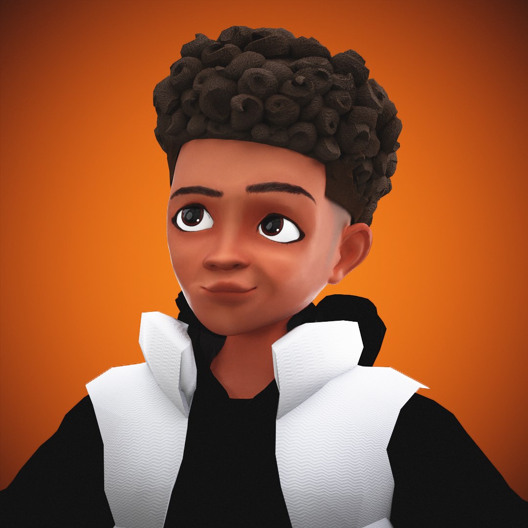 3D Cartoon Game Black Boy Character Rigged Model - TurboSquid 2194998