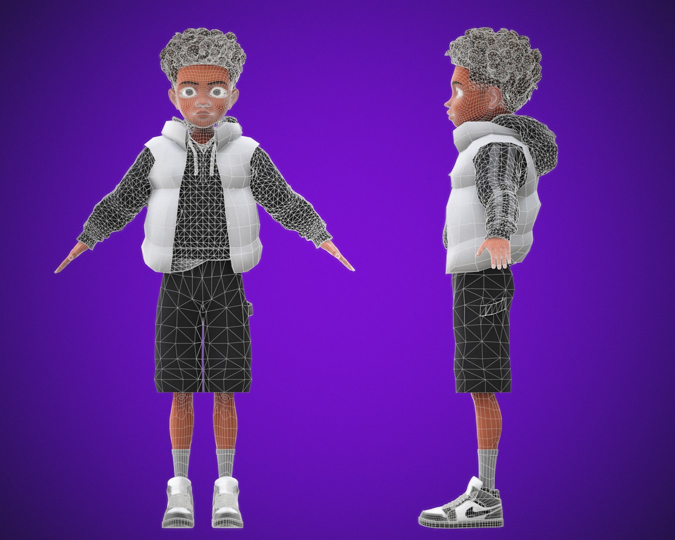 3D Cartoon Game Black Boy Character Rigged Model - TurboSquid 2194998