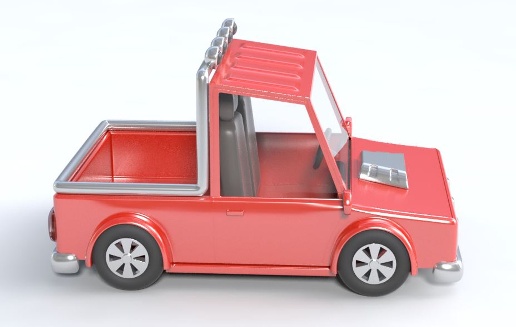 Cartoon pick car 3D model - TurboSquid 1374024