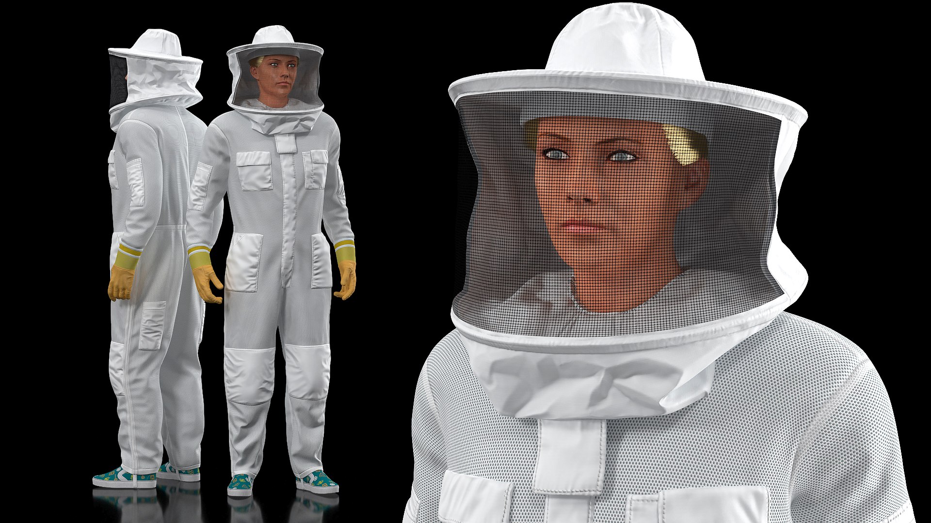 Female Professional Beekeeper Honey Bees 3D Model - TurboSquid 1652216