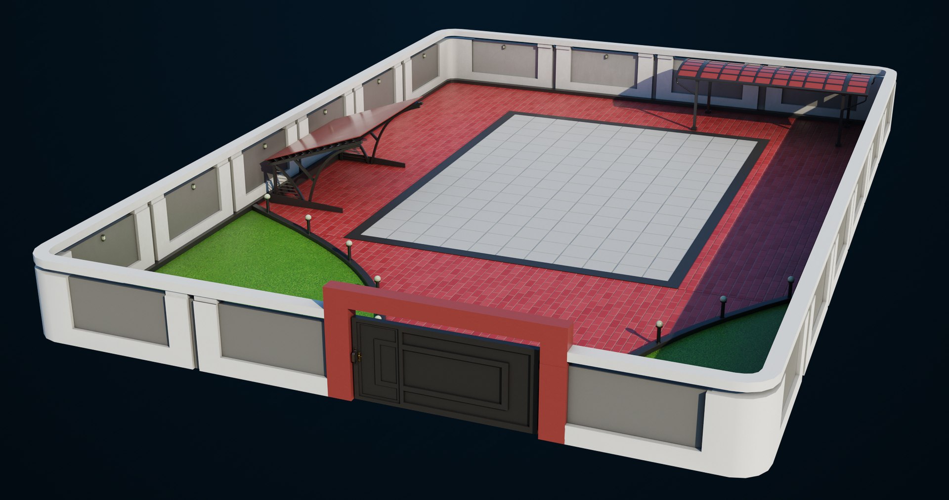 Compound Wall 01 All PBR Unity UE Textures 3D Model - TurboSquid 2030207