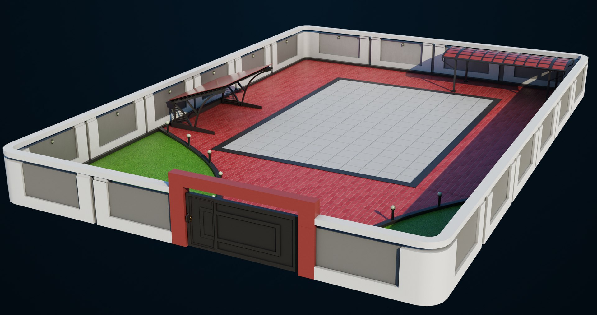 Compound Wall 01 All PBR Unity UE Textures 3D Model - TurboSquid 2030207