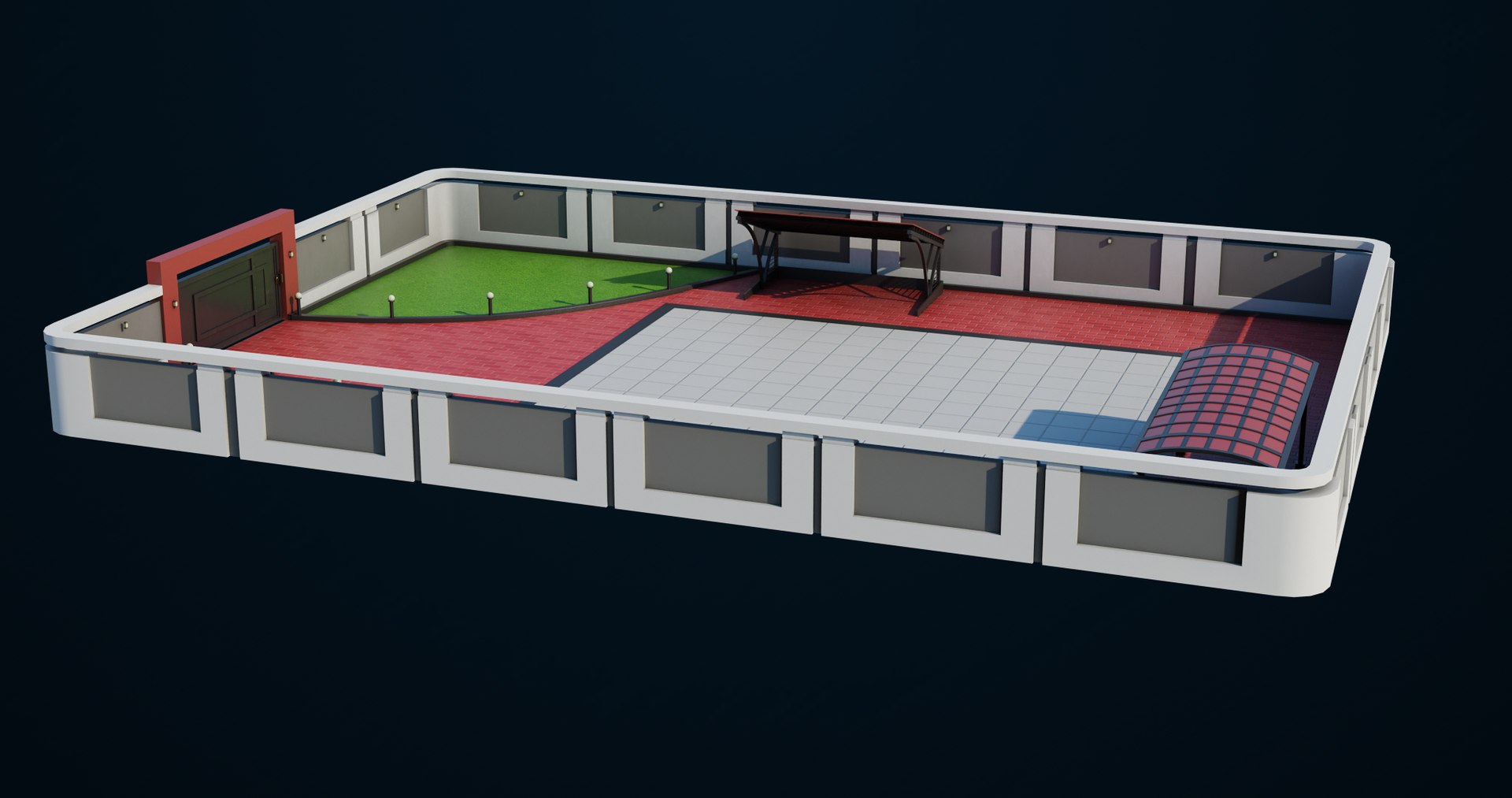 Compound Wall 01 All PBR Unity UE Textures 3D Model - TurboSquid 2030207