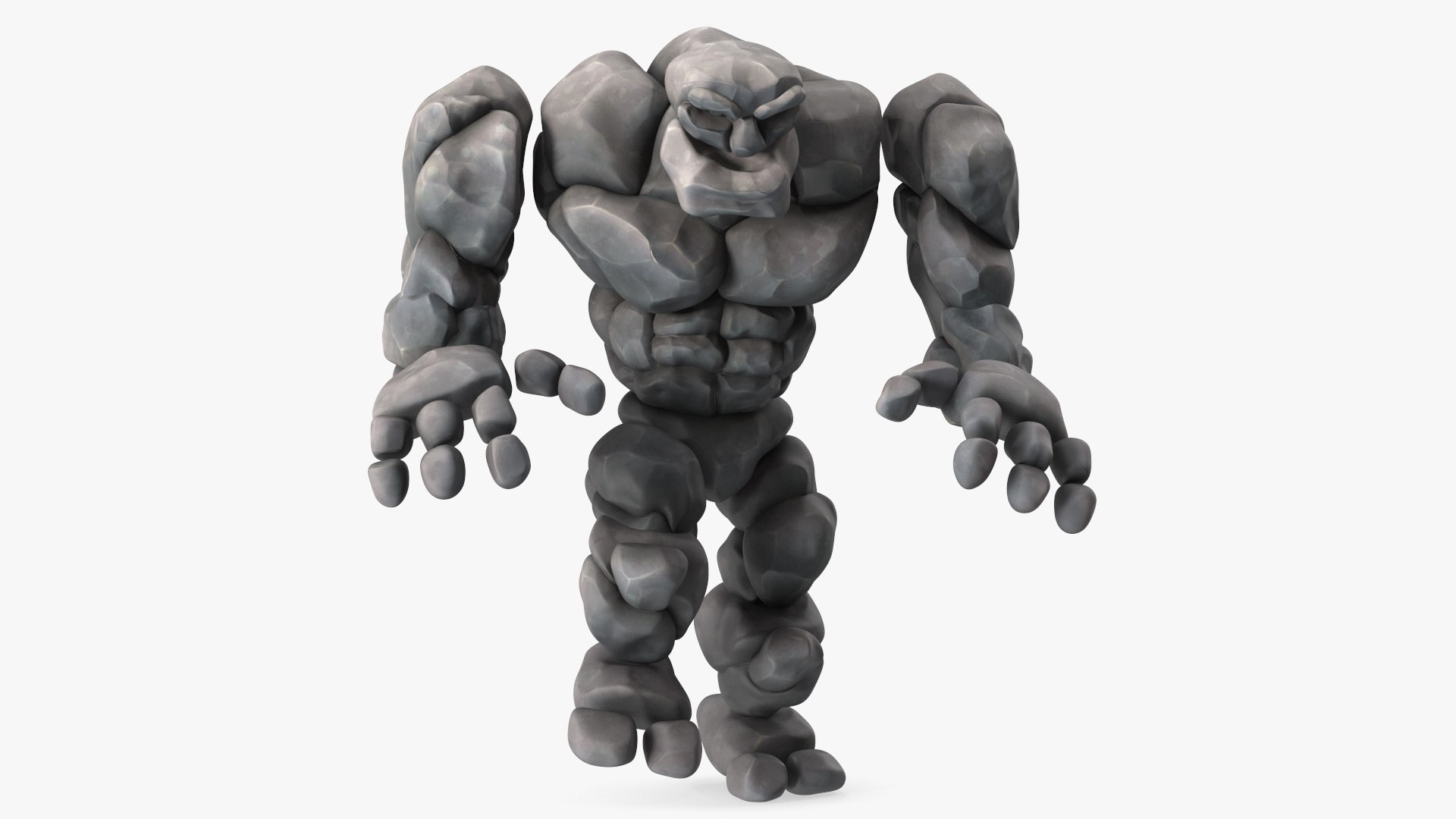 Stone Golem Cartoon Character Gray Walking Pose Model 3D - TurboSquid ...