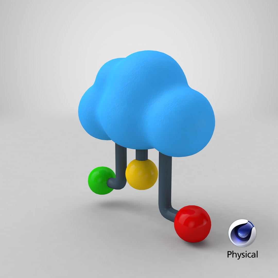 Cloud Data Storage Cartoon Style Model - TurboSquid 2101779