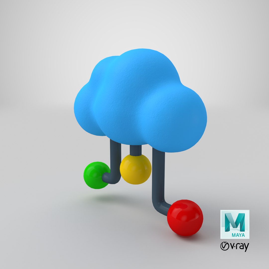 Cloud Data Storage Cartoon Style Model - TurboSquid 2101779