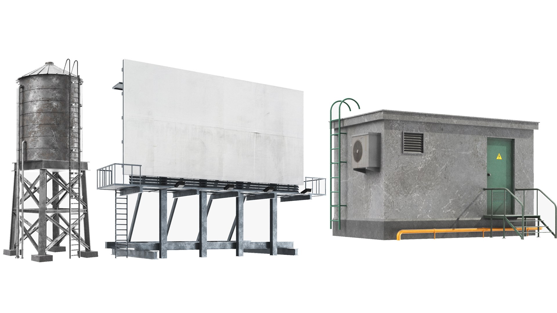 3D Detailed Rooftop Set - TurboSquid 2203159