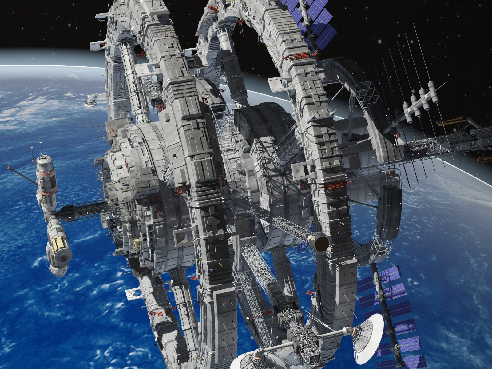 3d model generic sci-fi space station