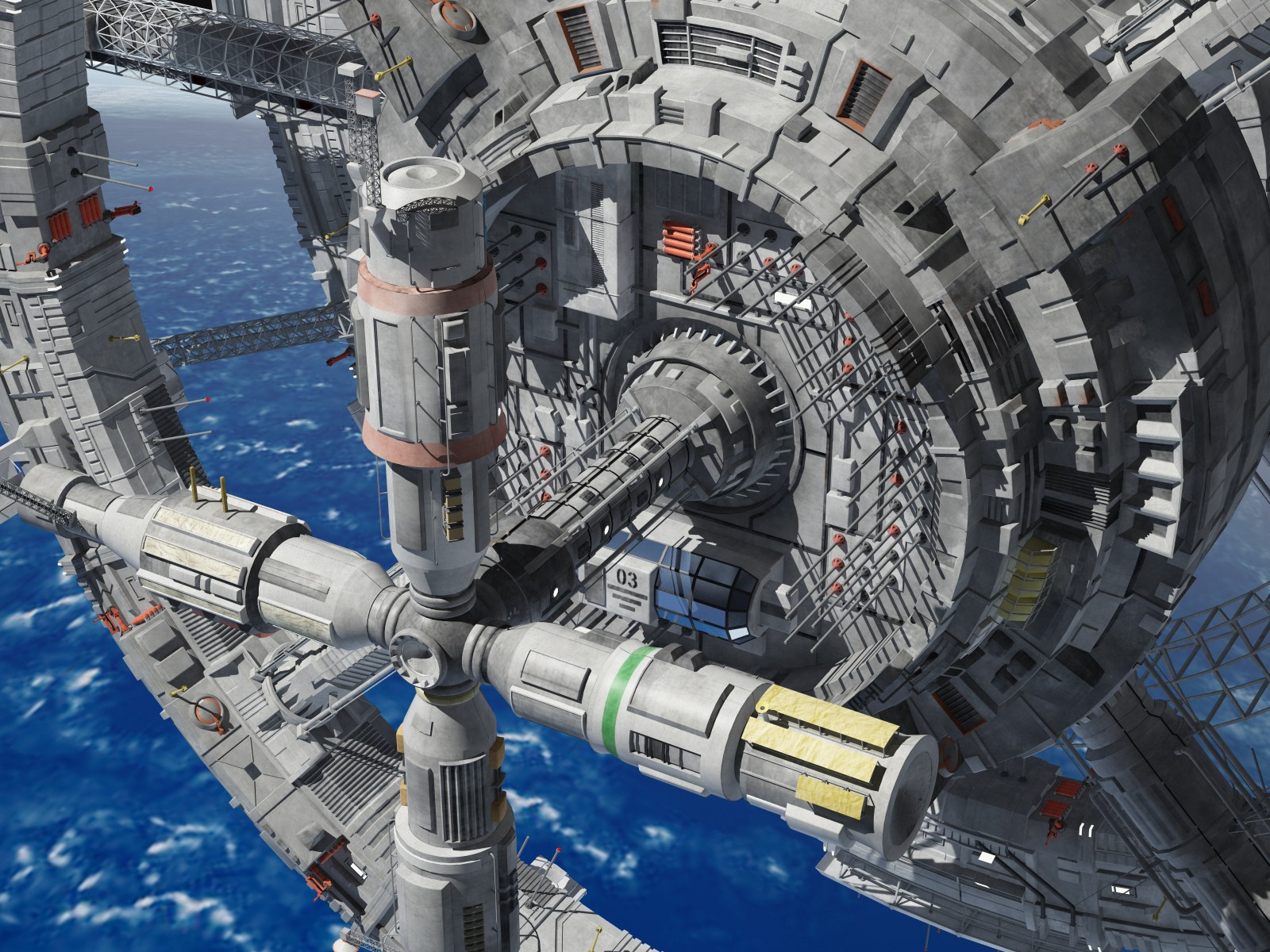 3d model generic sci-fi space station