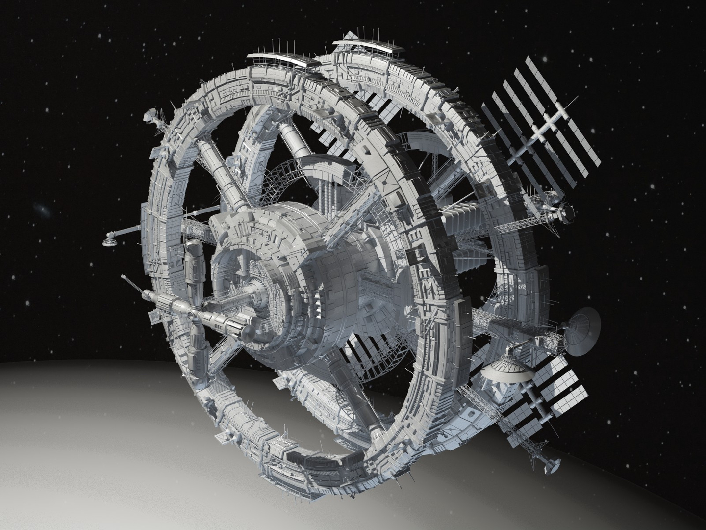 3d model generic sci-fi space station
