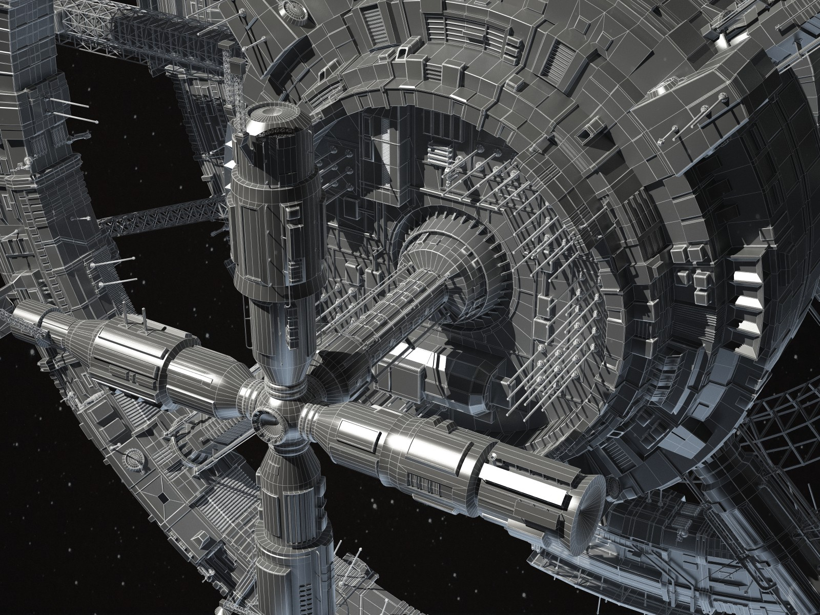 3d model generic sci-fi space station