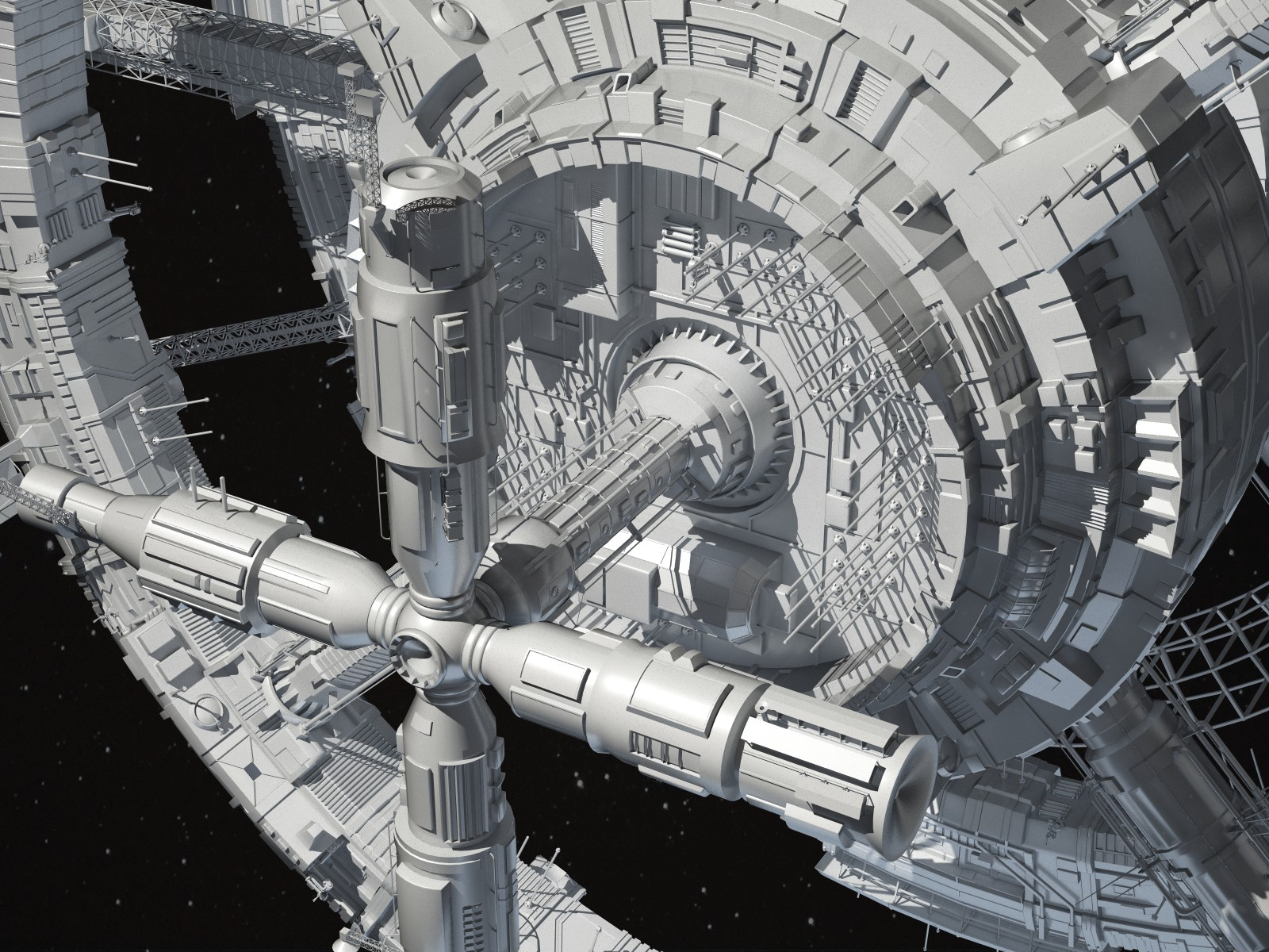 3d model generic sci-fi space station