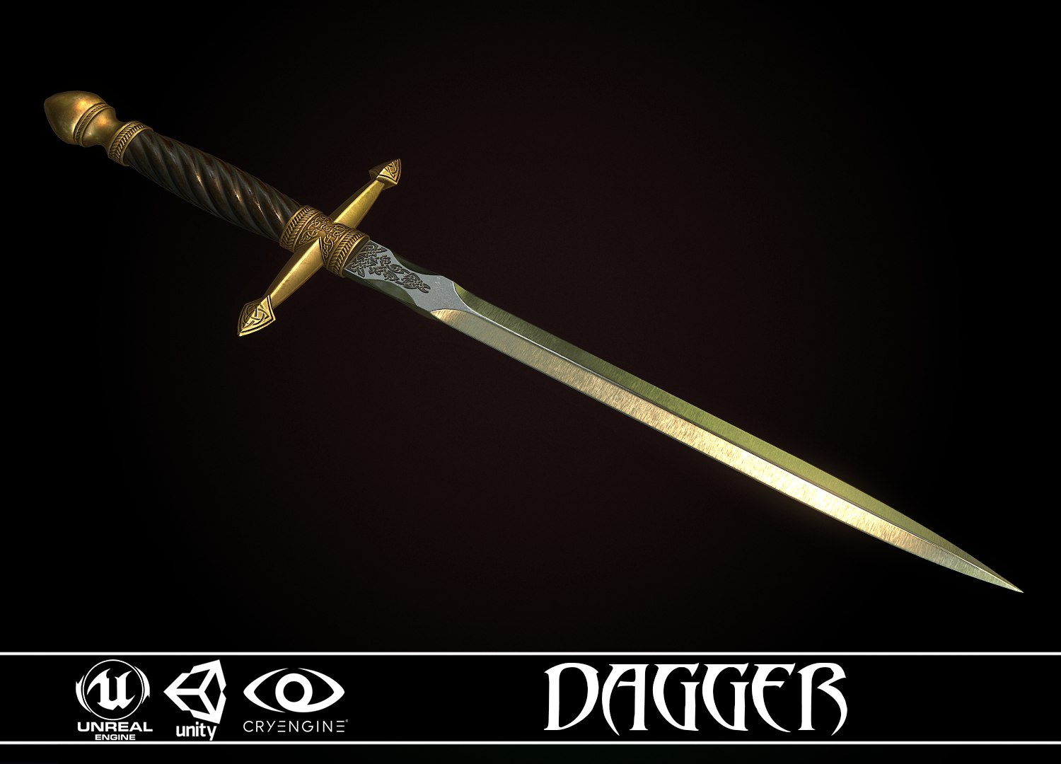 3D Dagger Medieval - TurboSquid 1272553