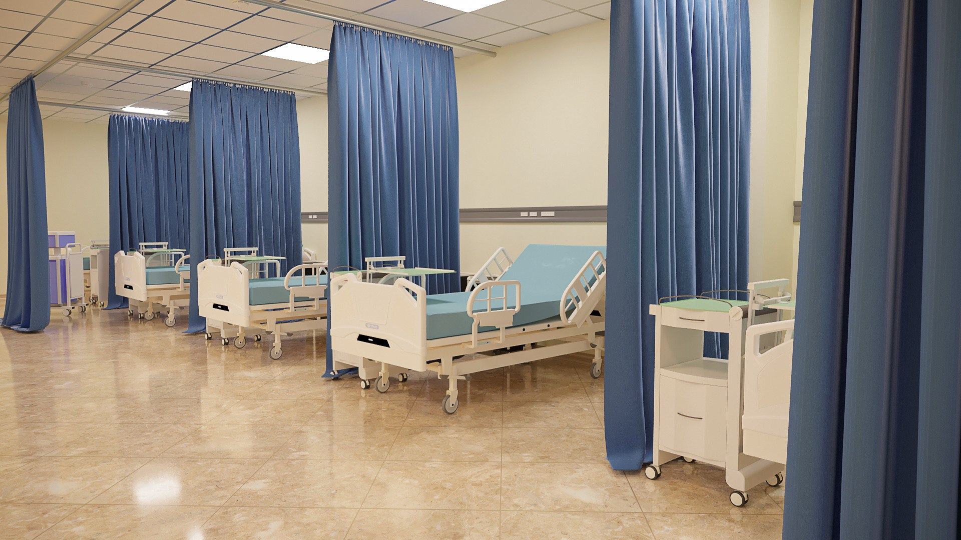 3D Hospital Ward Room And Hallway 3d Model - TurboSquid 2020187