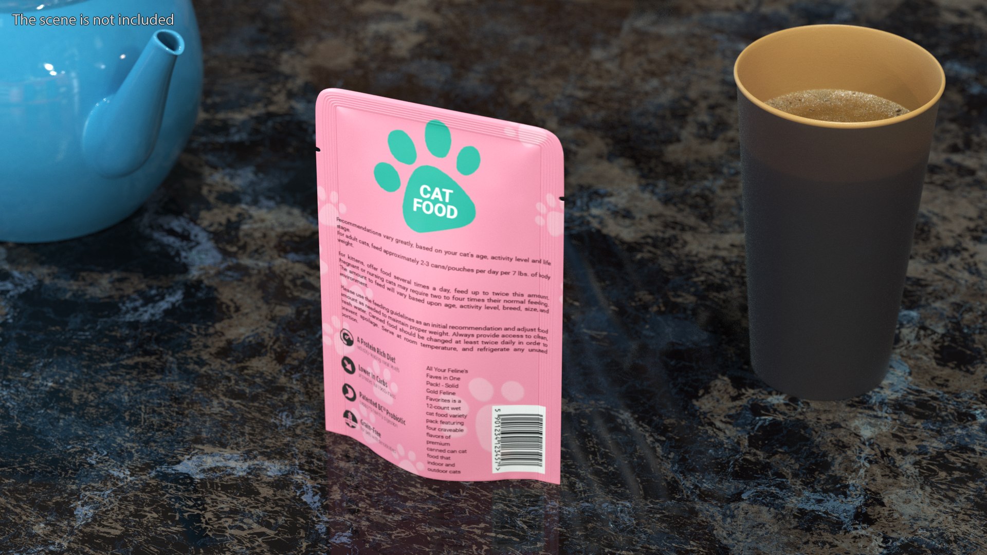 3D Cat Food Pouch Mockup - TurboSquid 2105084