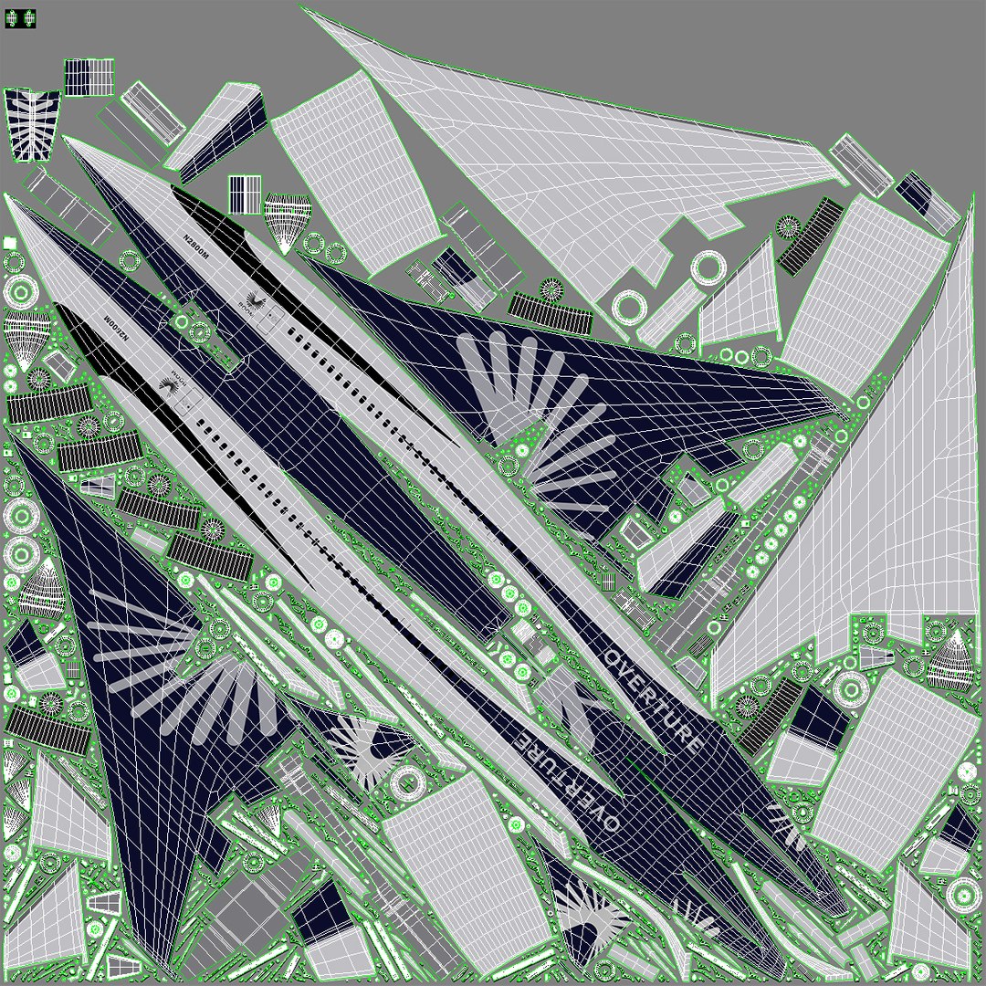 3D Overture Supersonic Jet Aircraft Rigged For Cinema 4D Model ...