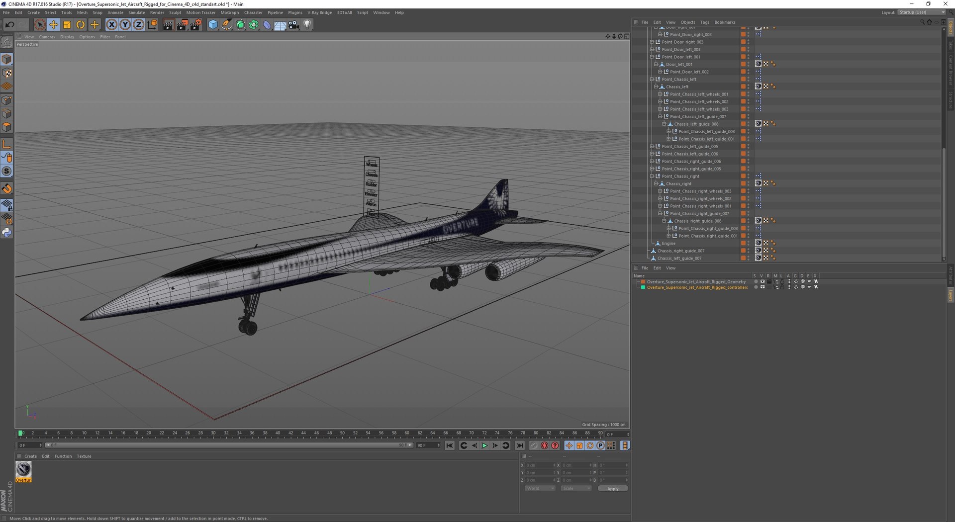 3D Overture Supersonic Jet Aircraft Rigged For Cinema 4D Model ...