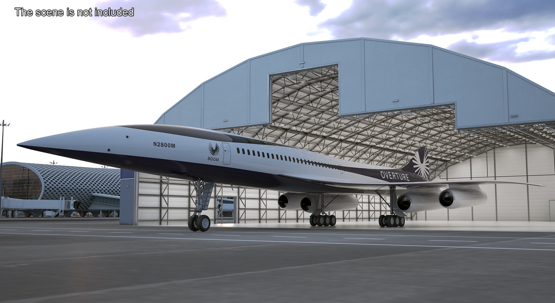 3D Overture Supersonic Jet Aircraft Rigged For Cinema 4D Model ...