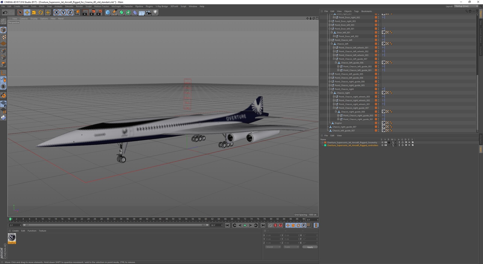3D Overture Supersonic Jet Aircraft Rigged For Cinema 4D Model ...