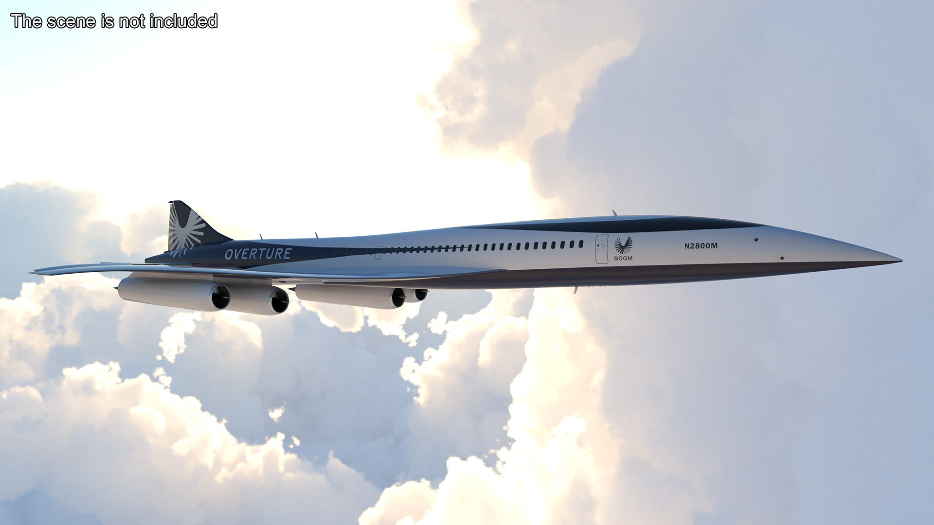 3D Overture Supersonic Jet Aircraft Rigged For Cinema 4D Model ...