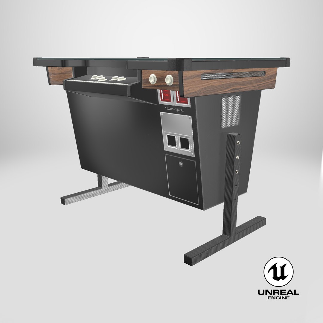 3D Asteroids Arcade Cocktail Cabinet - TurboSquid 2237509