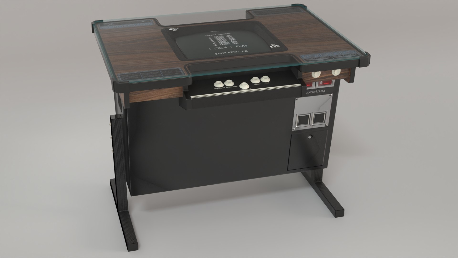 3D Asteroids Arcade Cocktail Cabinet - TurboSquid 2237509