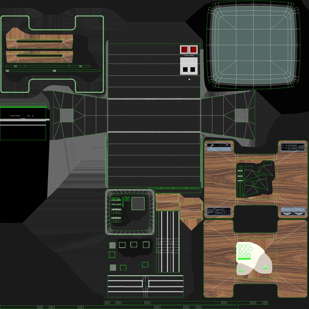 3D Asteroids Arcade Cocktail Cabinet - TurboSquid 2237509
