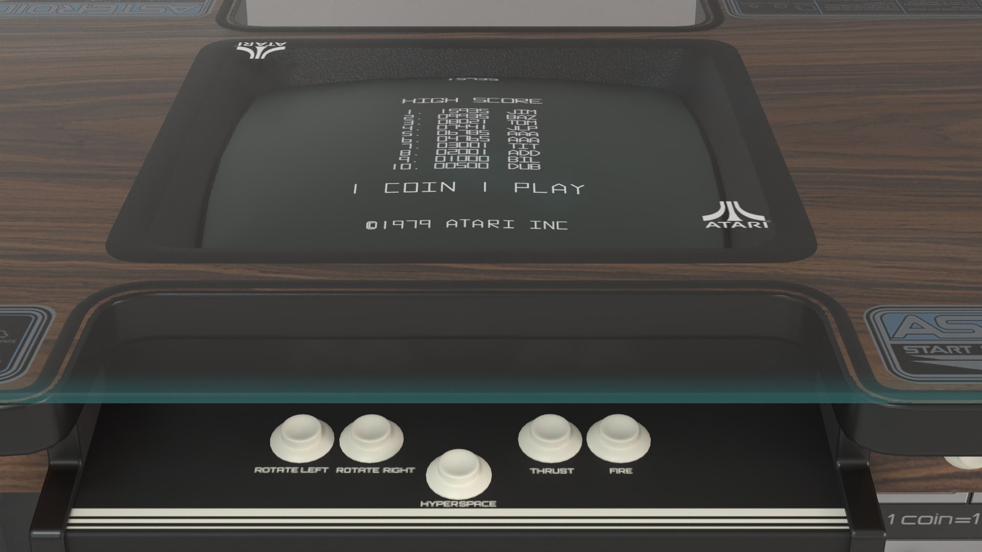 3D Asteroids Arcade Cocktail Cabinet - TurboSquid 2237509