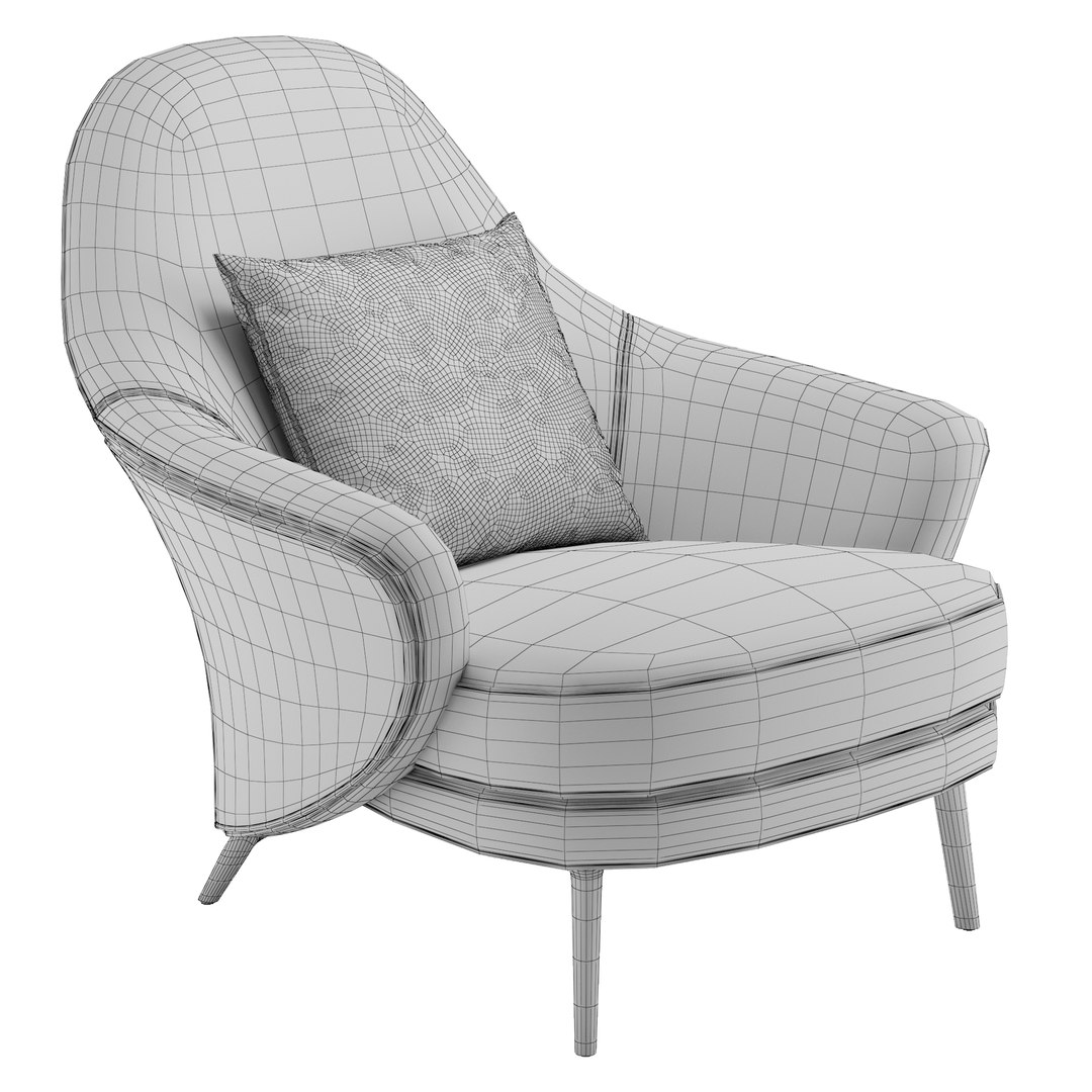 Minotti Angie Armchair 3D Model - TurboSquid 1970136