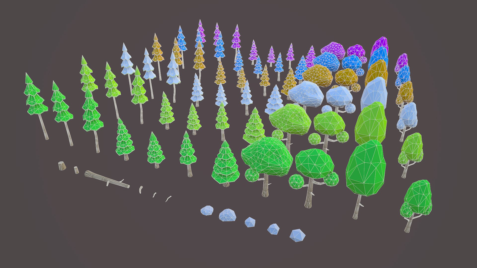 Low-poly Pack Tree 3D Model - TurboSquid 1348568