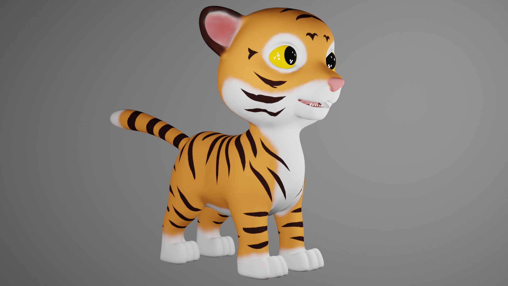 3D Cartoon Tiger Model - TurboSquid 2009971