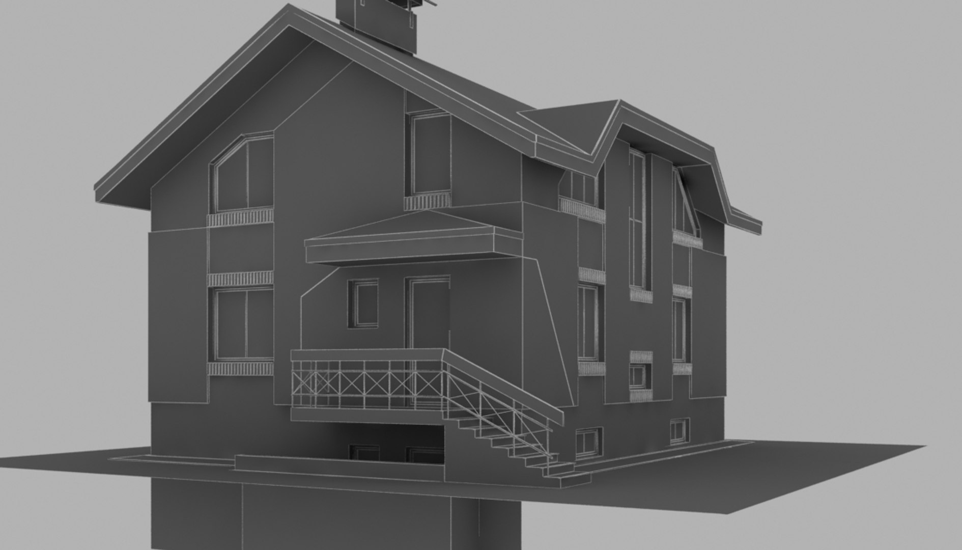 modelo 3d 300 52-53 casa de dos pisos. - TurboSquid 994538