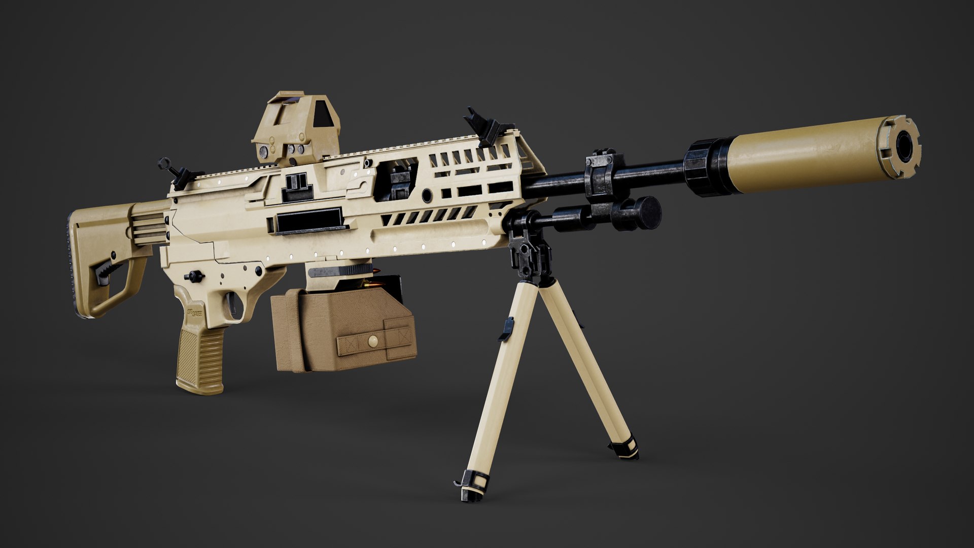 3D SIG Sauer XM250 Machine Gun 2022 Model - TurboSquid 1973067