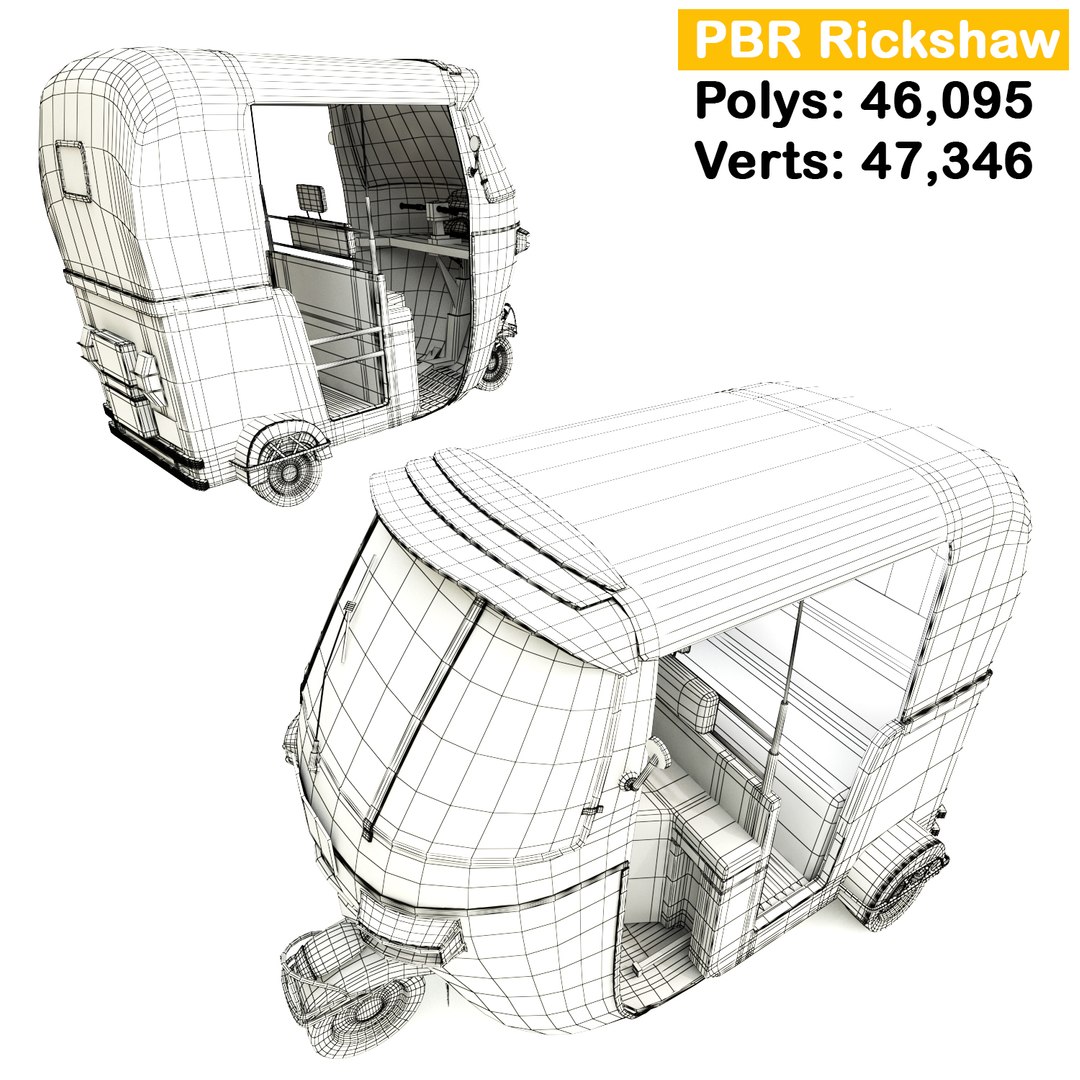 3D Rickshaw Substance Model - TurboSquid 1586317