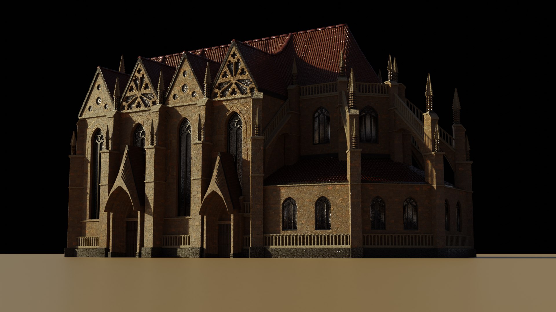 3D Gothic Church Model - TurboSquid 1687813