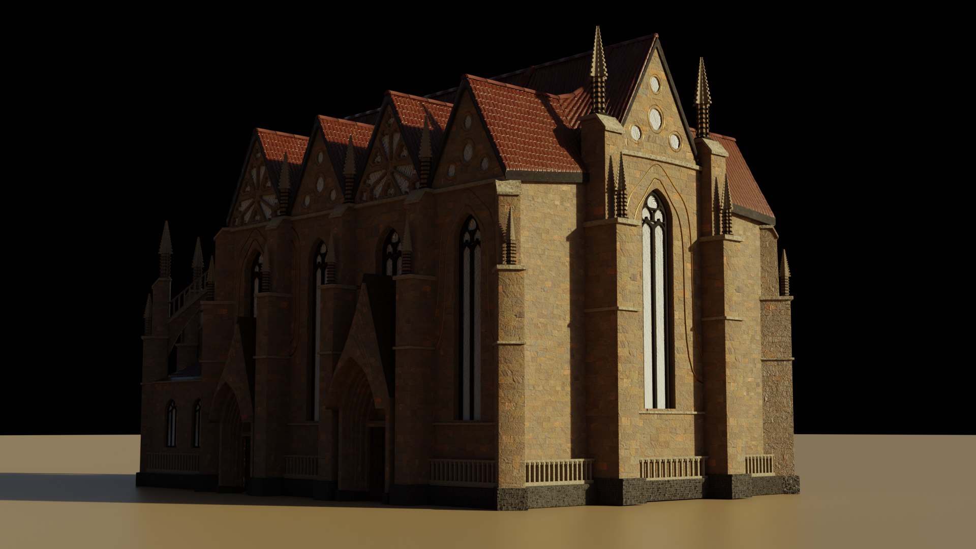 3D Gothic Church Model - TurboSquid 1687813