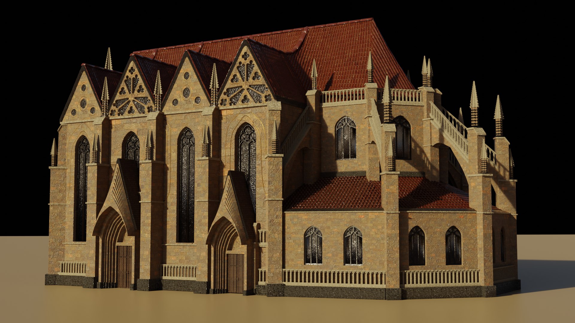 3D Gothic Church Model - TurboSquid 1687813