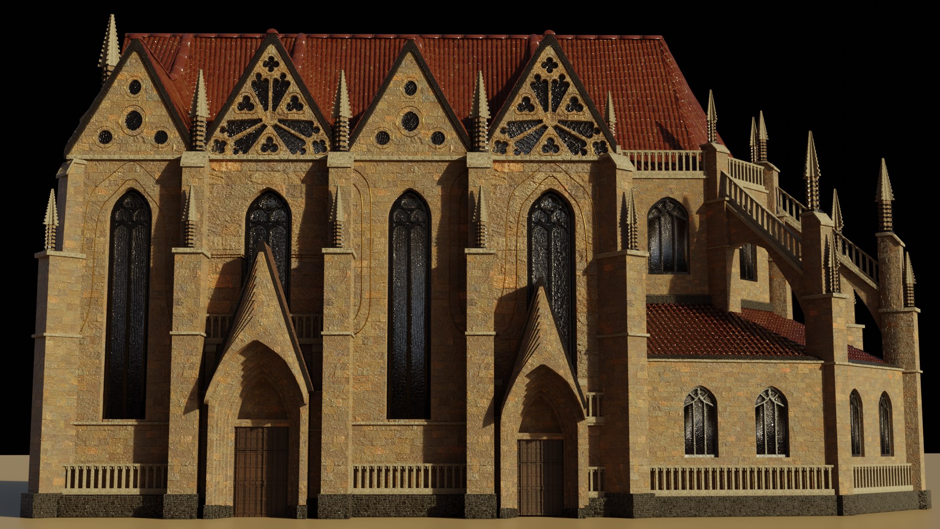 3D Gothic Church Model - TurboSquid 1687813