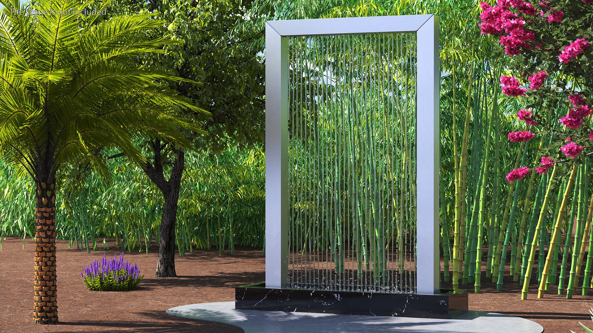 3D Model Modern Fountain Rectangular Black - TurboSquid 2088583