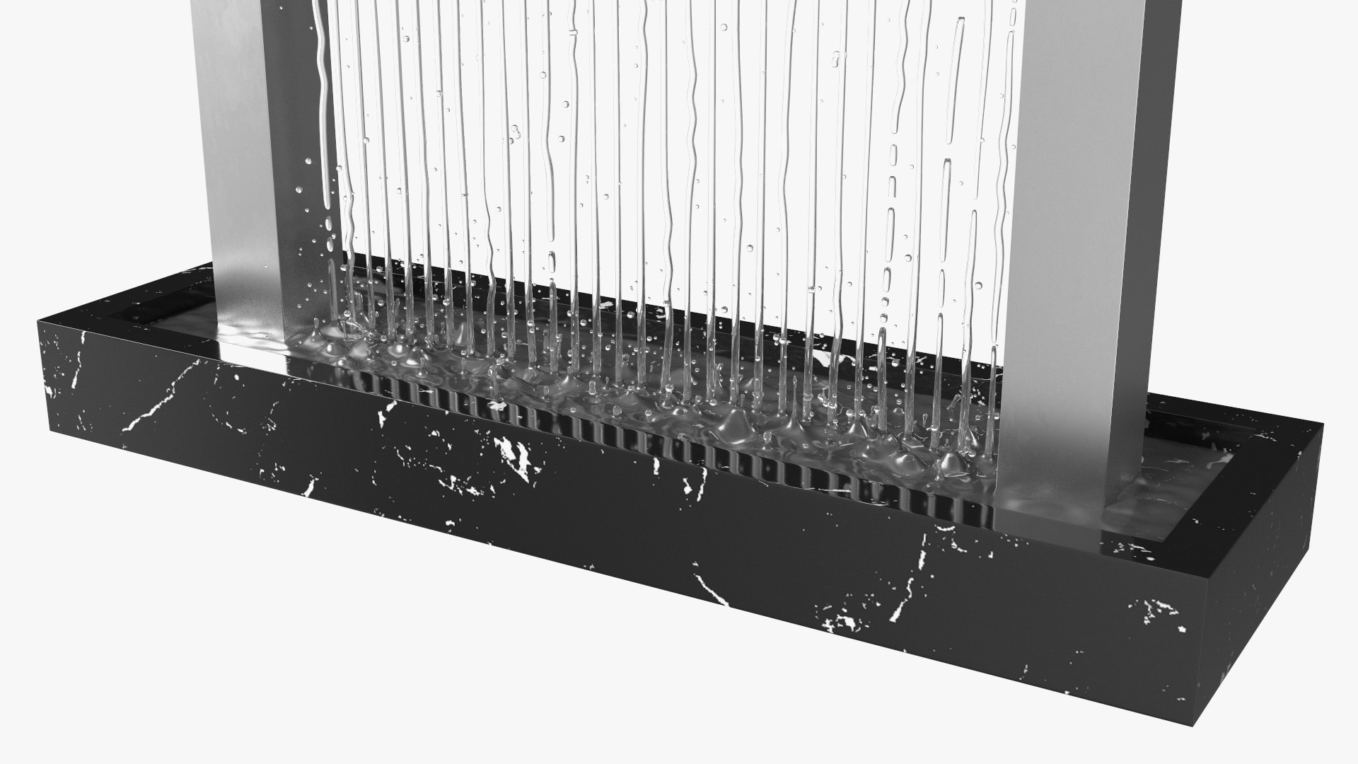 3D Model Modern Fountain Rectangular Black - TurboSquid 2088583