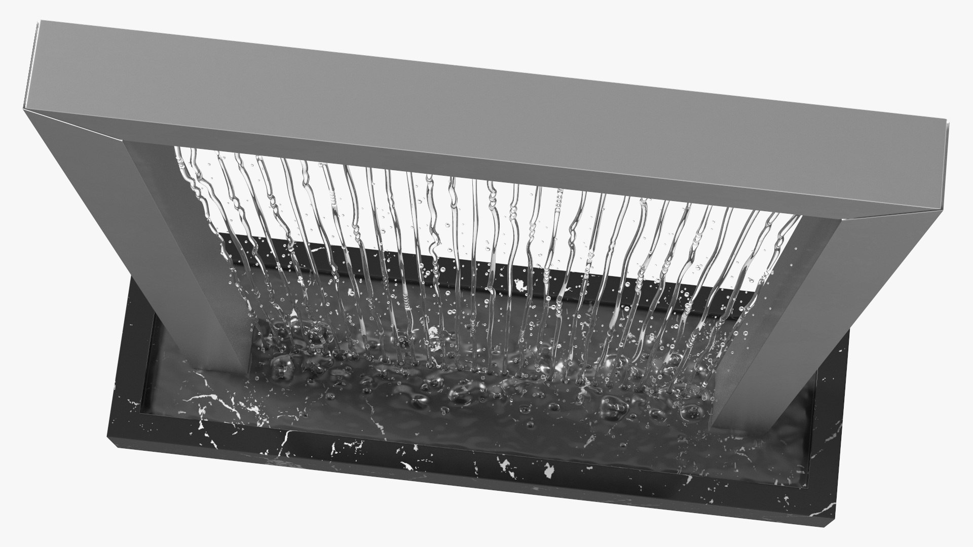 3D Model Modern Fountain Rectangular Black - TurboSquid 2088583