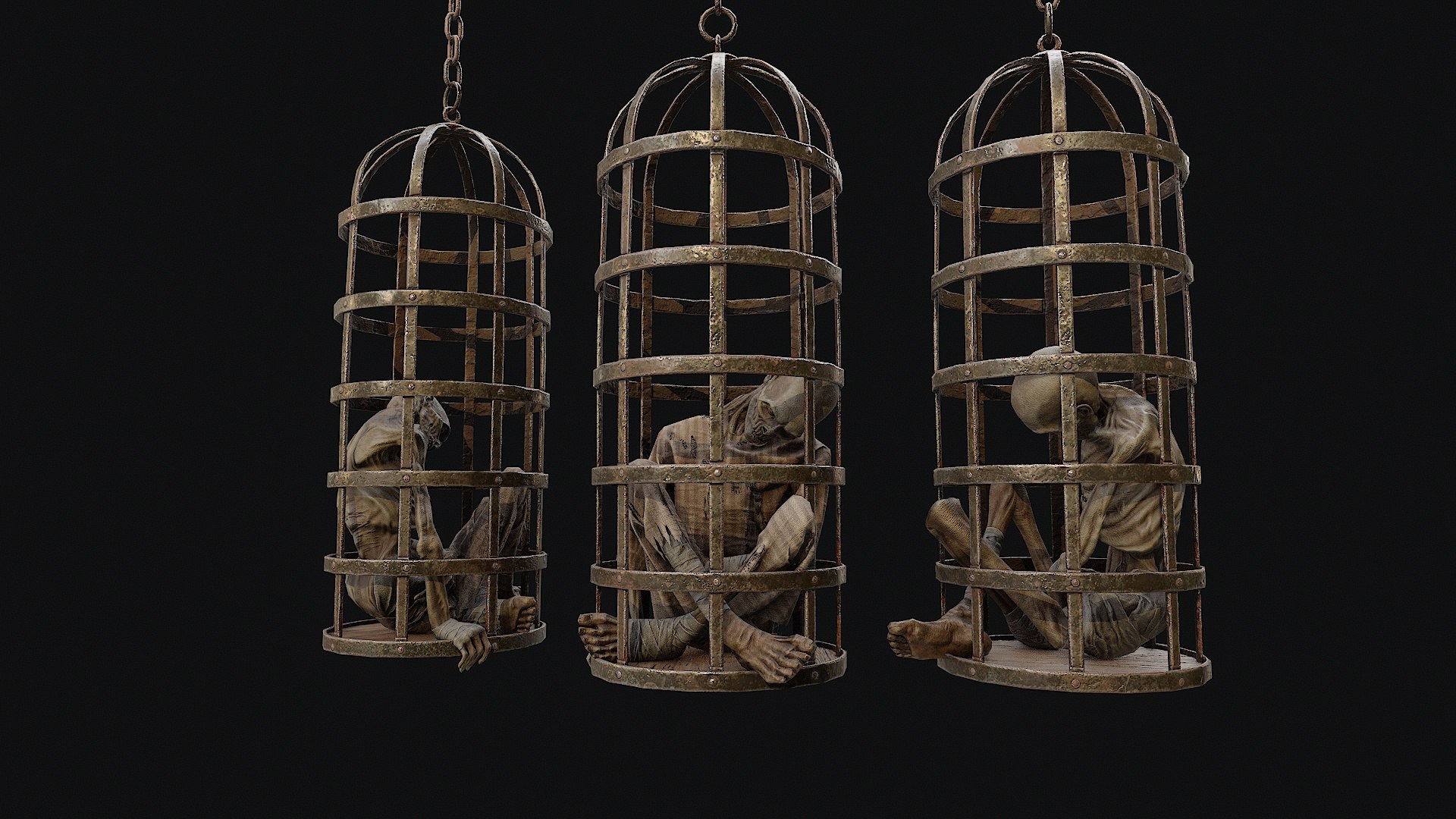 3D Prisoner Corpse In Cage 2 - TurboSquid 2399377