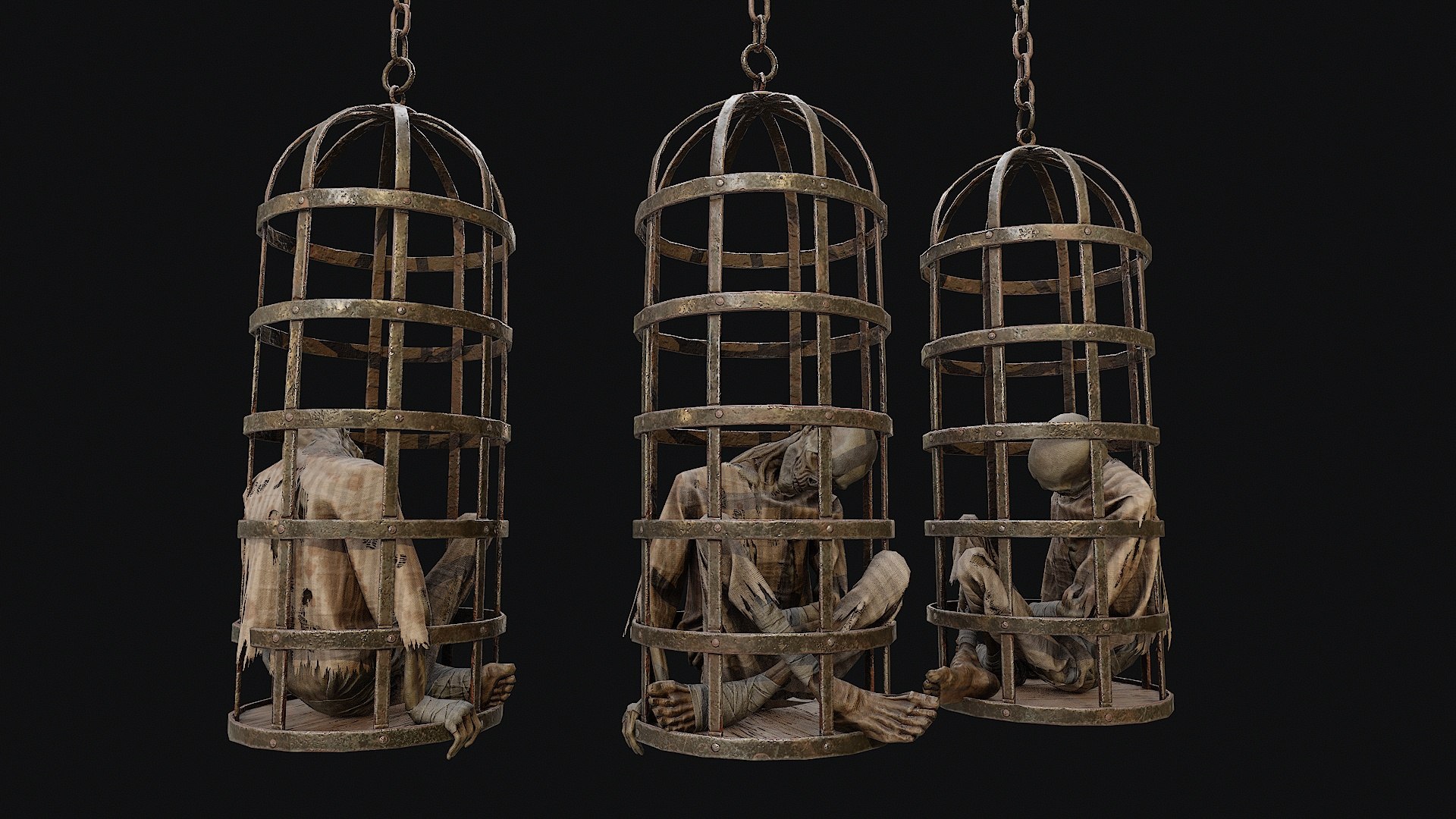 3D Prisoner Corpse In Cage 2 - TurboSquid 2399377