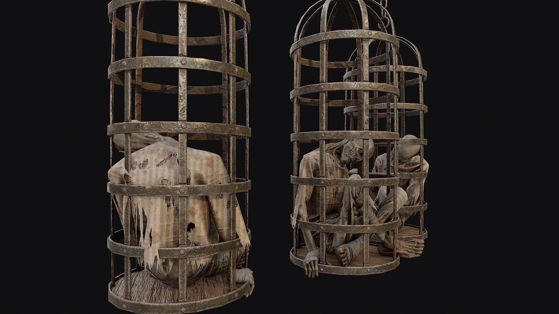 3D Prisoner Corpse In Cage 2 - TurboSquid 2399377