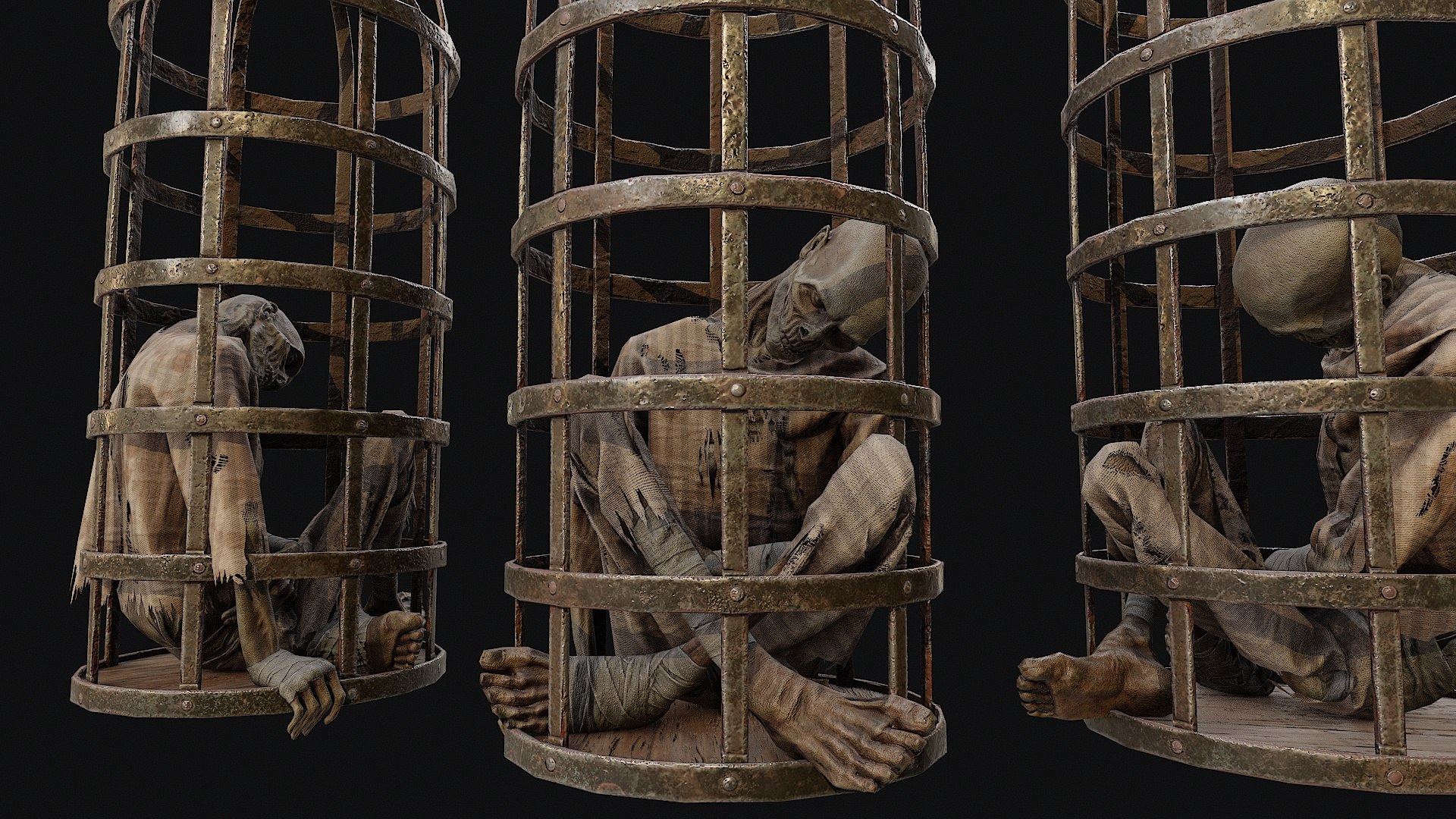 3D Prisoner Corpse In Cage 2 - TurboSquid 2399377