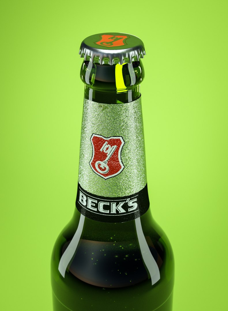 3d Becks Beer Bottle Model