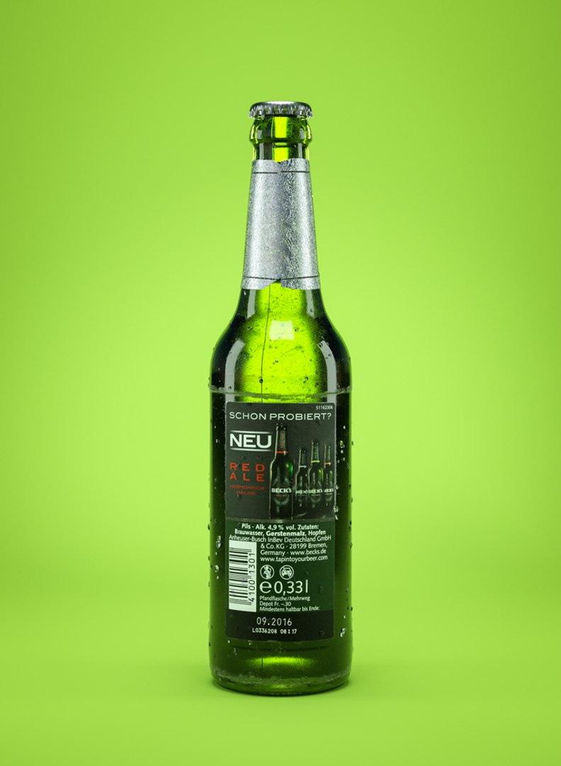 3d Becks Beer Bottle Model