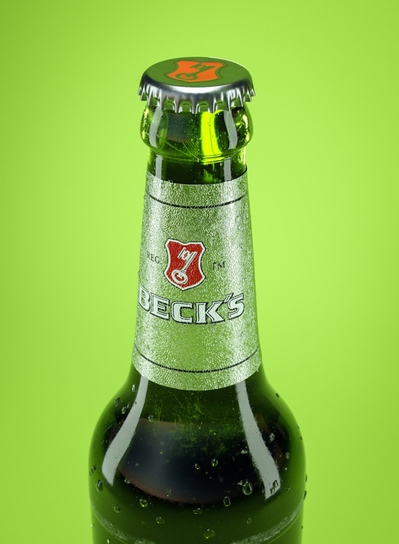3d Becks Beer Bottle Model