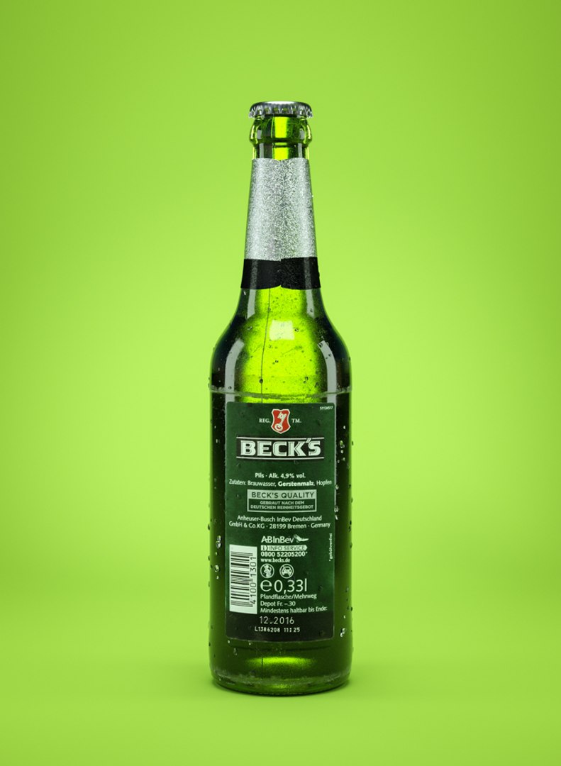 3d Becks Beer Bottle Model