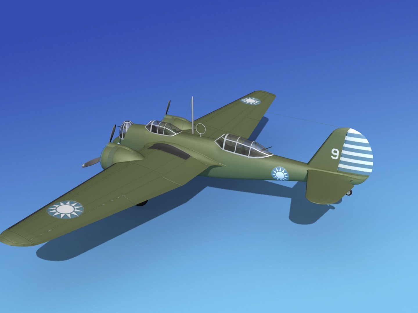 Propellers Martin B-10 Bomber 3d Obj